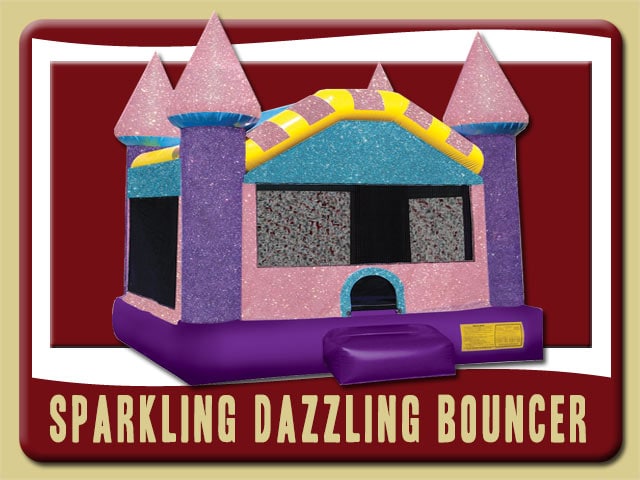 Sparkling Dazzling Pink & Purple Bounce House Castle