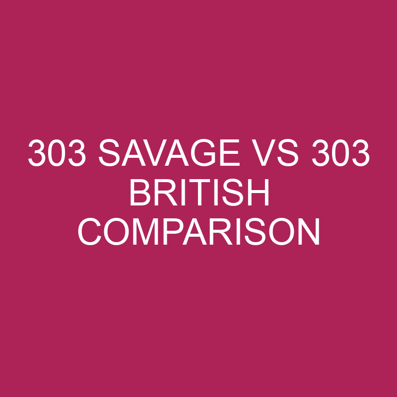 303 Savage Vs 303 British Comparison » Differencess