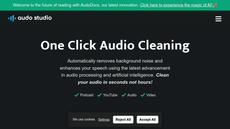 Audo Studio | One-Click Audio Cleaning | Futureen