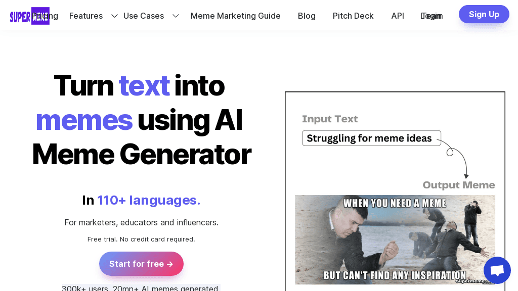 Supermeme.ai | Create Memes from Text Effortlessly | Futureen