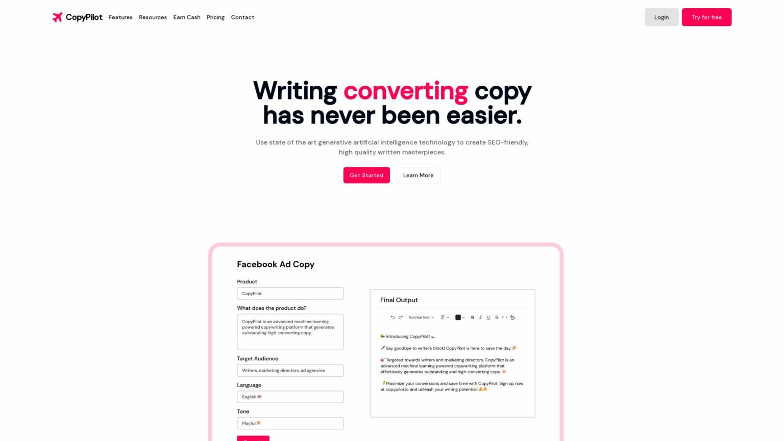 CopyPilot | The Best AI Copywriting Platform | Futureen