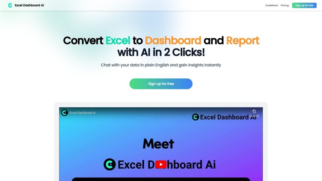ExcelDashboard AI | Instantly Convert Excel to Dashboard | Futureen
