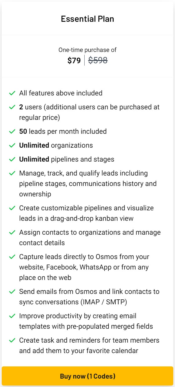 Osmos Sales CRM Lifetime Deal | Lifetimo.com Osmos Sales CRM Lifetime Deal | Lifetimo.com