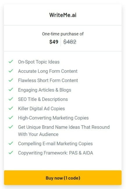 WriteMe.ai Lifetime Deal | Lifetimo.com