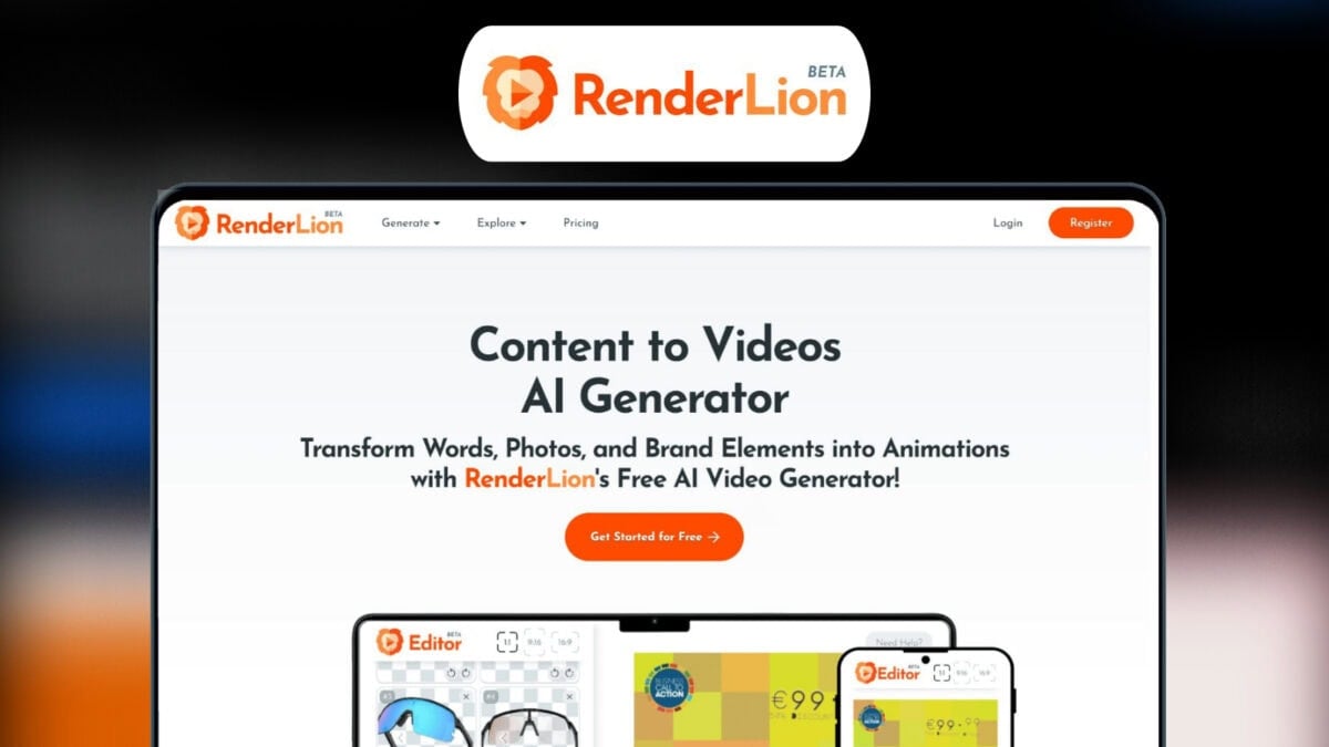 RenderLion Pay One-time Deal 🚀️ Transform Text & Photos into Stunning Videos | Lifetimo.com