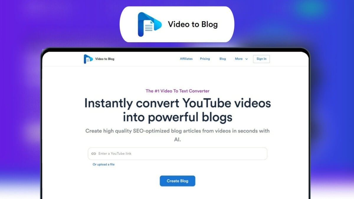 Video To Blog Lifetime Deal 🎥 Turn Videos into SEO Blogs Instantly ...
