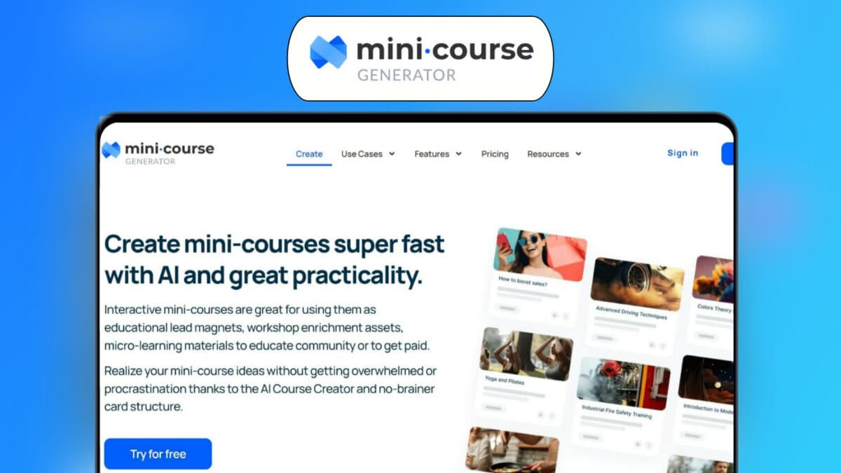 Mini Course Generator Lifetime Deal 🎓 Craft Engaging Mini-Courses | Lifetimo.com