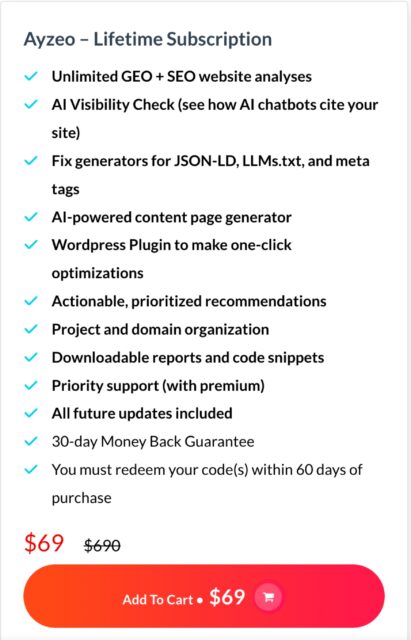 Ayzeo Lifetime Deal | Boost AI Visibility & SEO Fast | Lifetimo.com