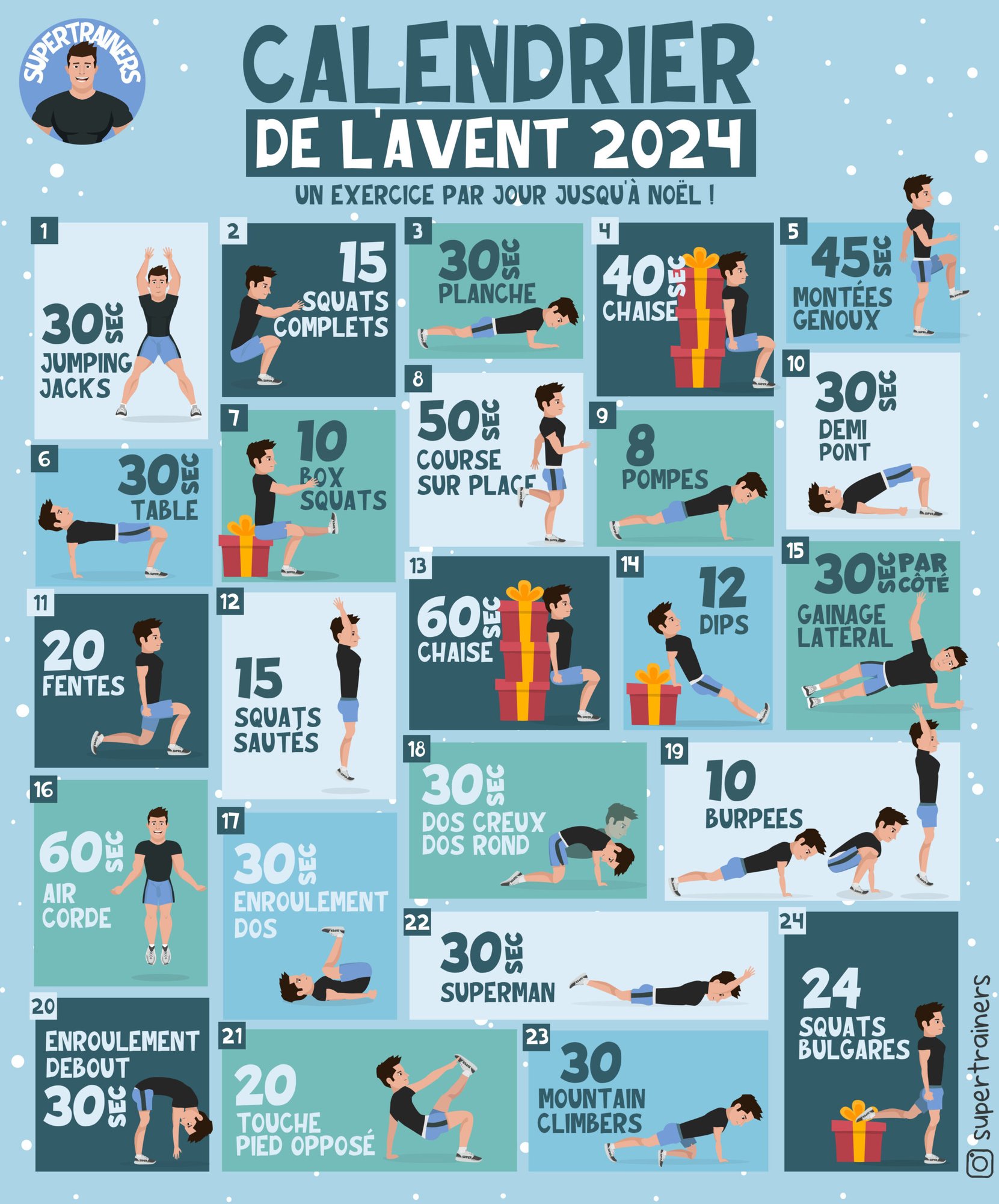 Le calendrier de l'avent sportif - Supertrainers