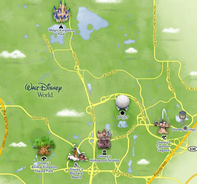 Walt Disney World Maps - All Four Parks and Skyliner Navigation