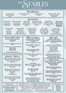 Restaurant Menus | The Stables Groomsport