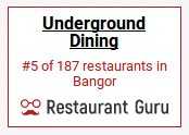 Underground Dining - menu listings and downloads